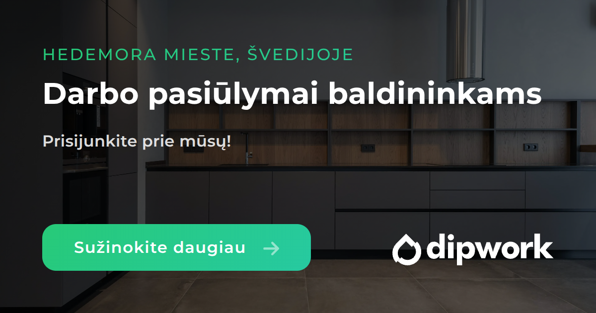 Darbo pasiūlymai baldininkams Hedemora mieste, Švedijoje | Dipwork